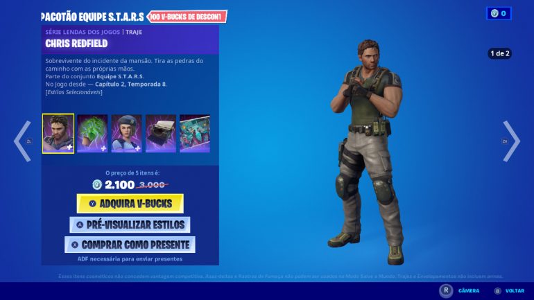 Chris Redfield e Jill Valentine chegam em um crossover com Fortnite ...