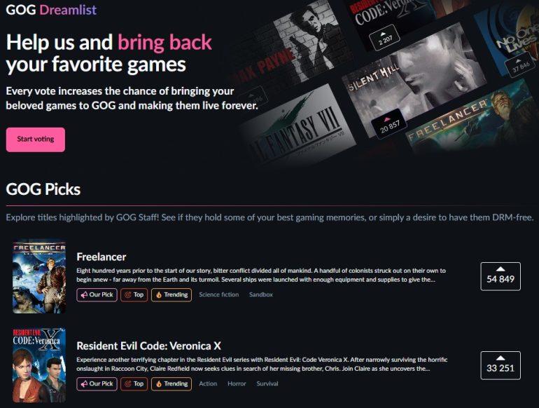 GOG Dreamlist - Resident Evil CODE Veronica X - REVIL